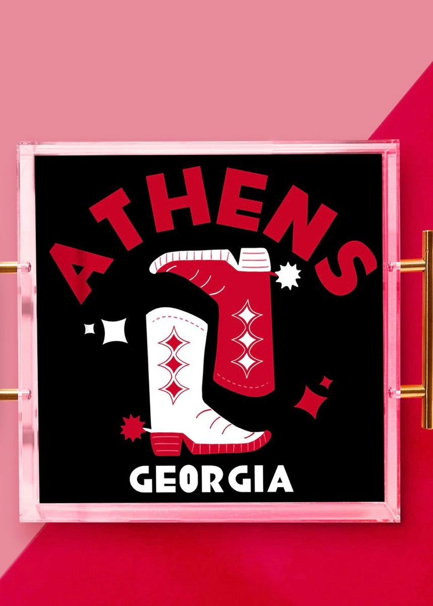 Athens Acrylic Tray With Gold Handles