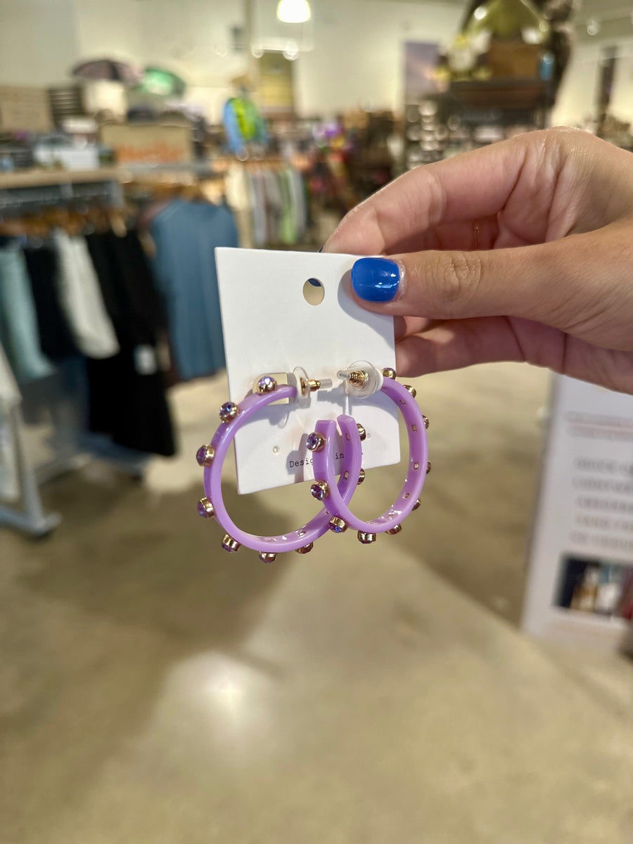 Thin Crystal Station Acetate Hoops