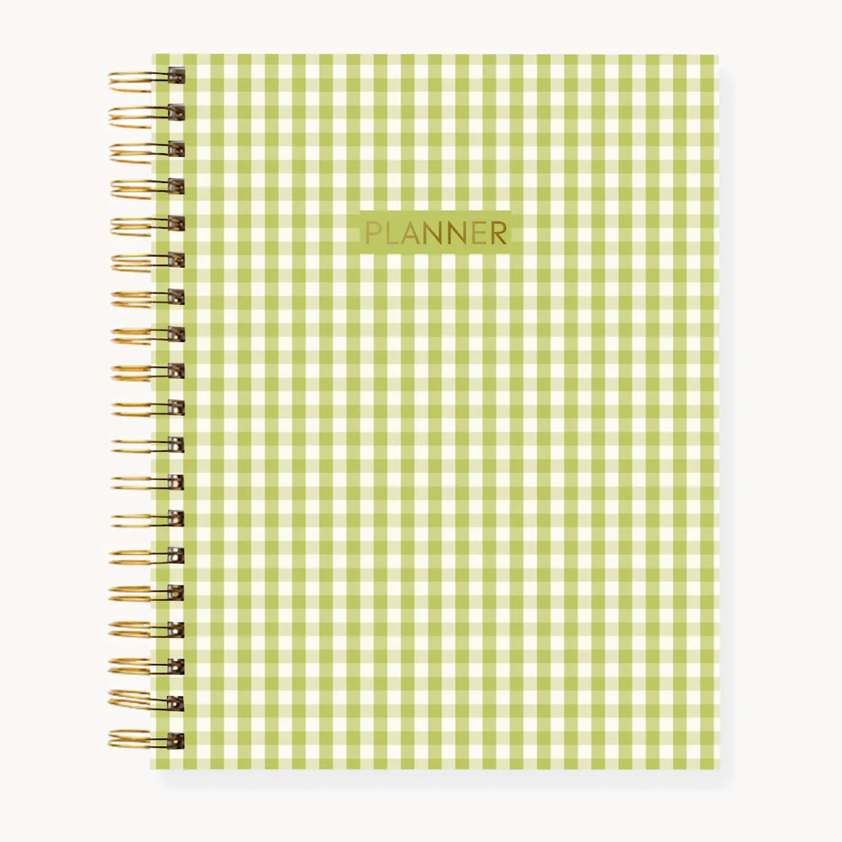 Green Gingham Undated Planner