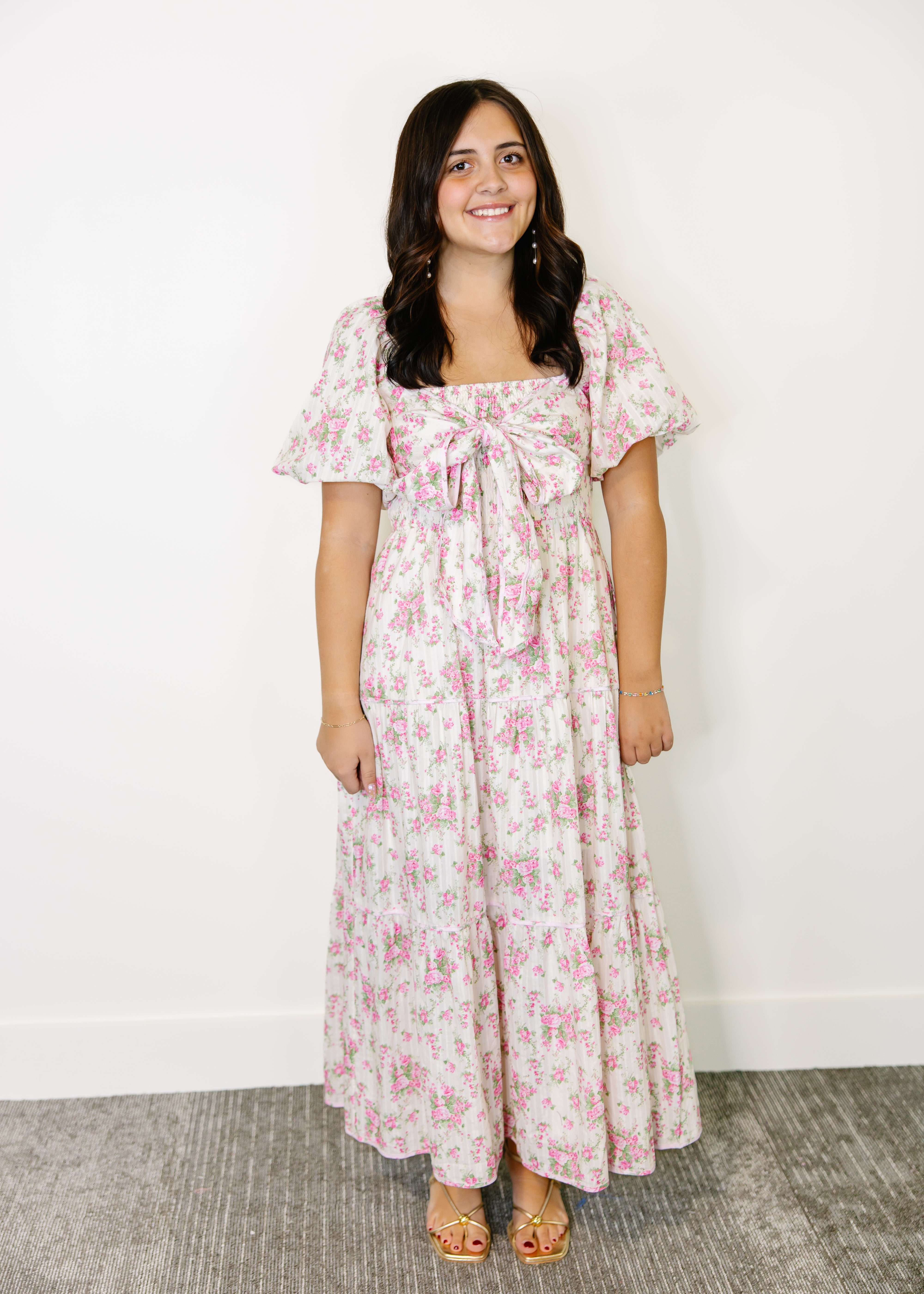 Ginna Bow Front Floral Maxi Dress – The Swank Company